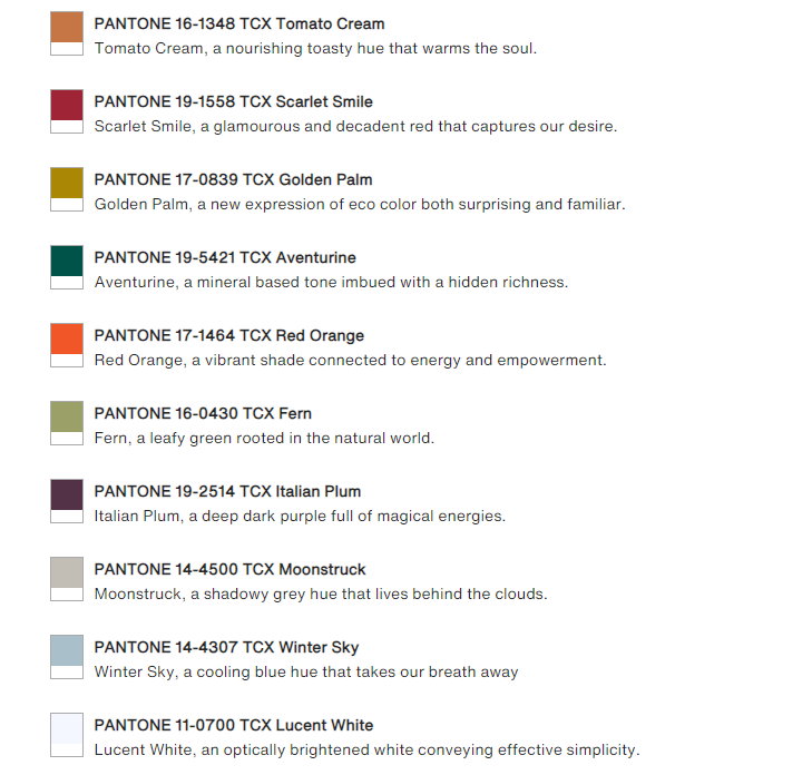Pantone Color Institute Releases Pantone Fashion Color Trend Report ...